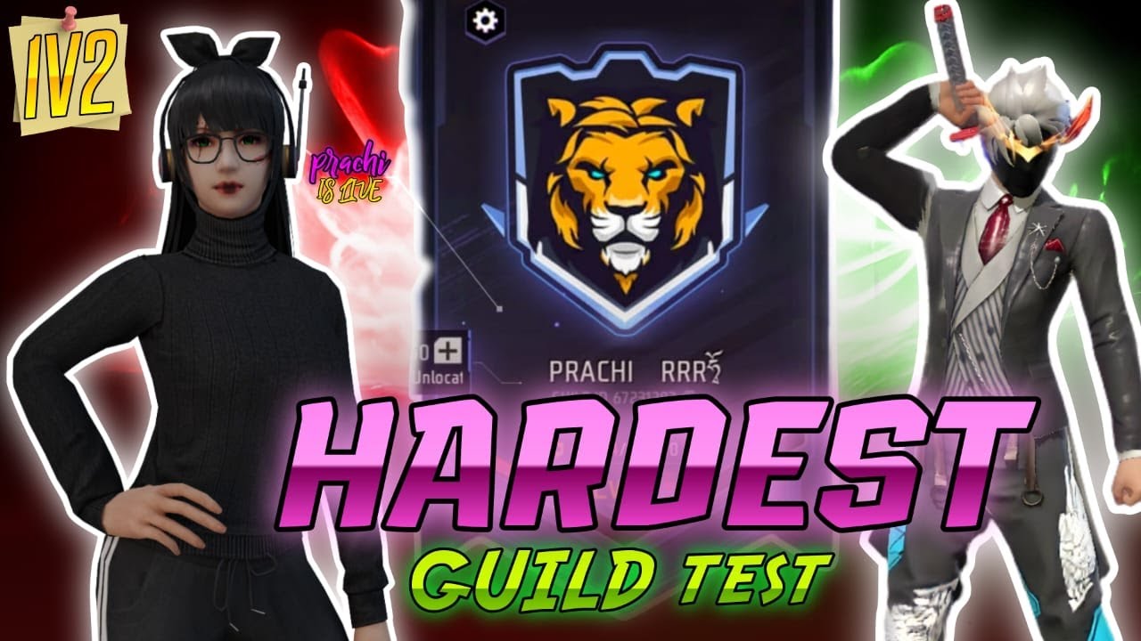 1V2 😱 FREE FIRE LIVE GUILD TEST // FF GIRL' LIVE GUILD TEST // #fflive ...