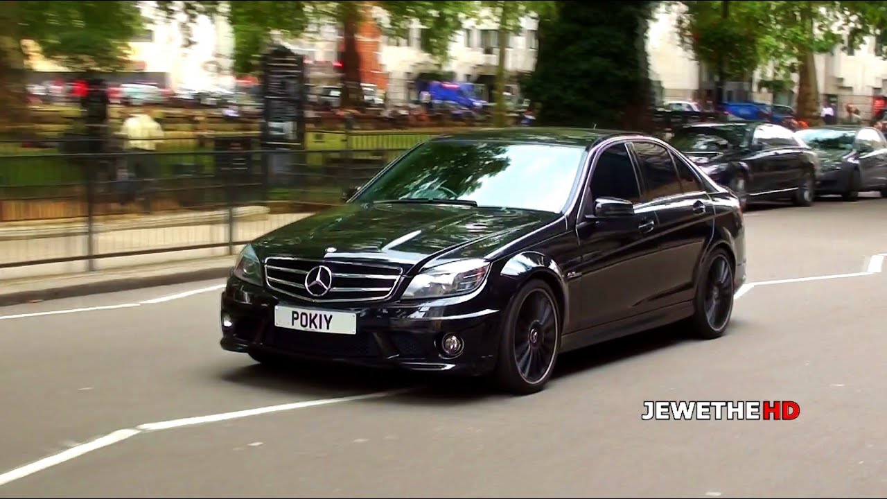Mercedes C63 AMG REVVING & Small BURNOUT in London! - YouTube