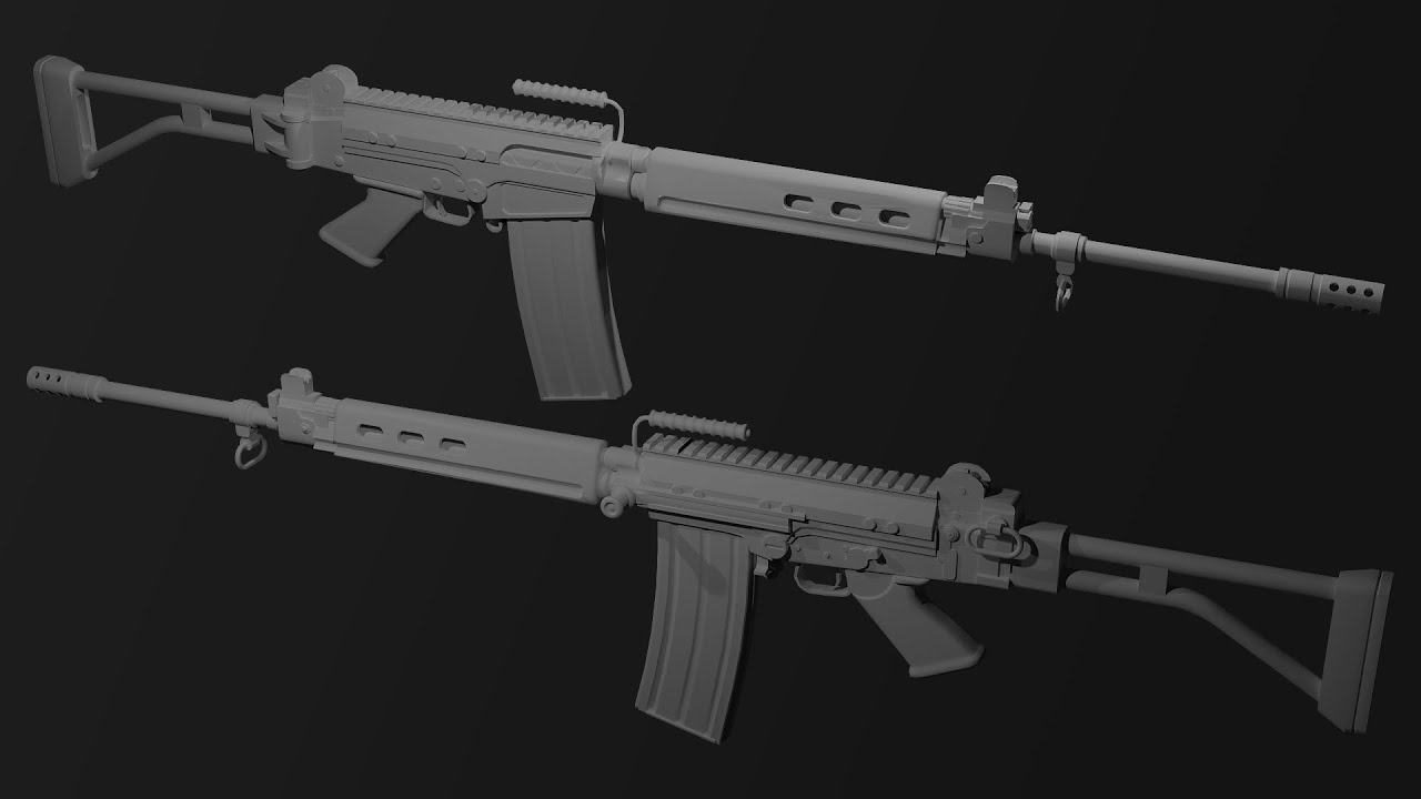 FN FAL 3D Modeling - Adding More Features - YouTube