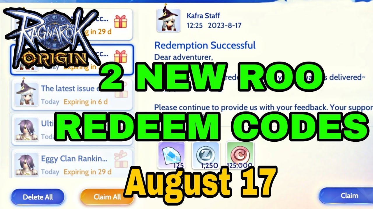 2 NEW & EXISTING GLOBAL REDEEM CODE AS OF AUGUST 17 • RAGNAROK ORIGIN ...