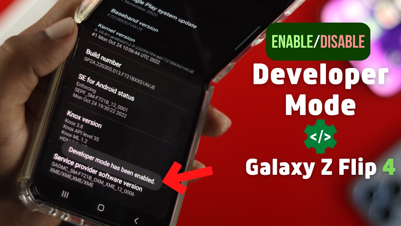 Turn On The Developer Options Menu on Galaxy Z Flip 4 [Enable] - YouTube