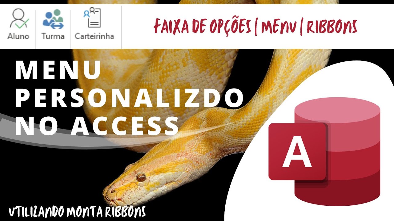 Como criar menu personalizado no Microsoft Access | Ribbon | Faixa de ...
