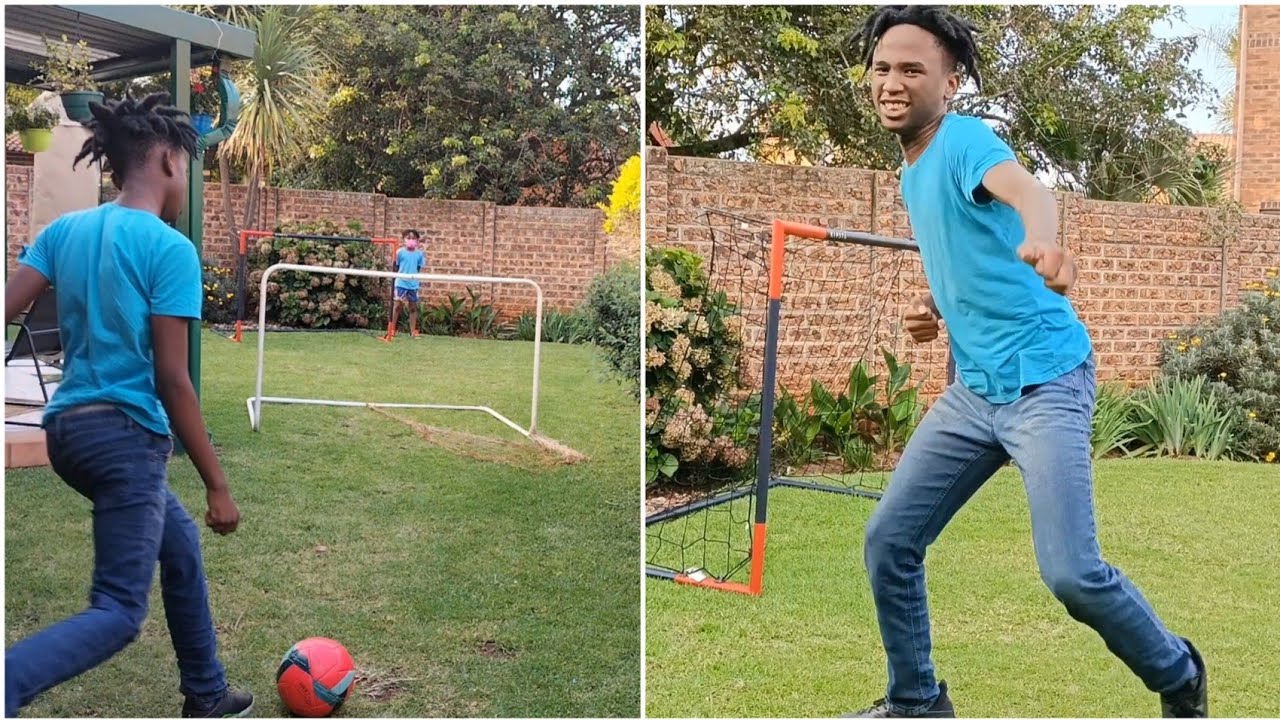 Football Challenges Vs Younger Brother - YouTube