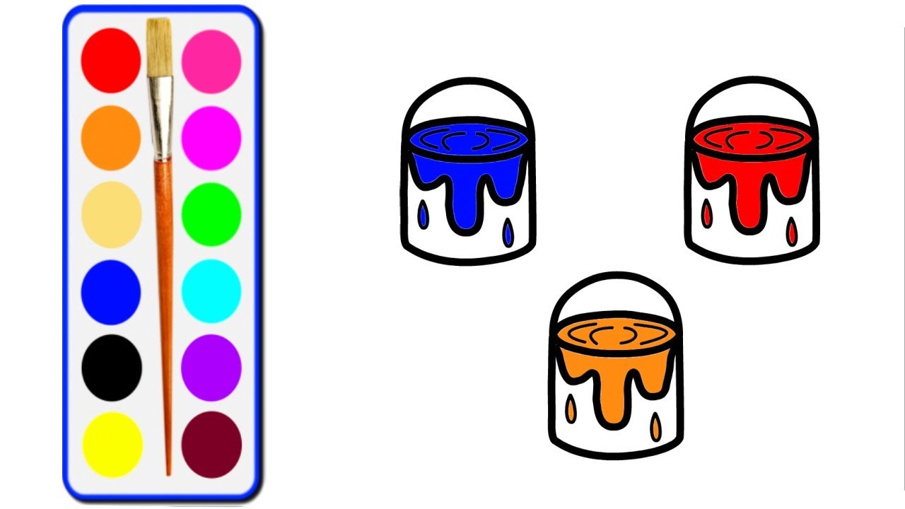 How to Draw Buckets | Drawing And Colouring Pages For Kids Learning ...