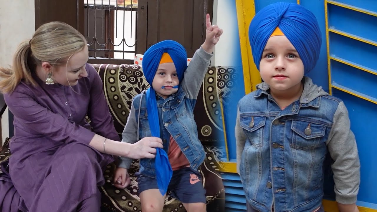 NOAH WEARING A PAGH (TURBAN) IN INDIA FOR THE FIRST TIME *SO CUTE ...