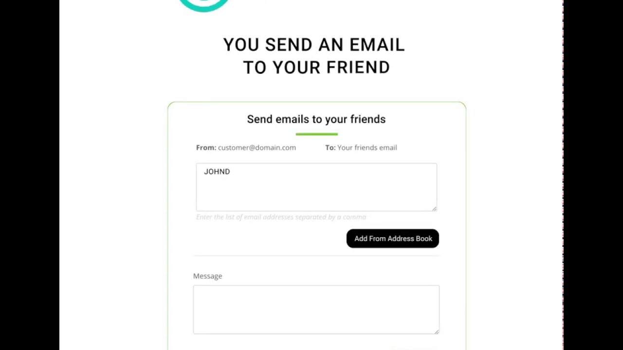 Sending an email to your friends with your share links from your ...