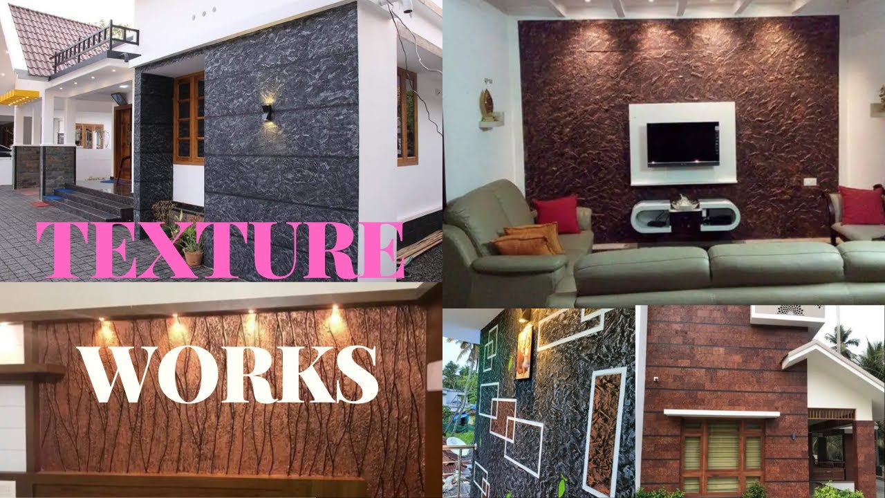 Wall Texture Design Ideas Malayalam || different wall texture designs ...