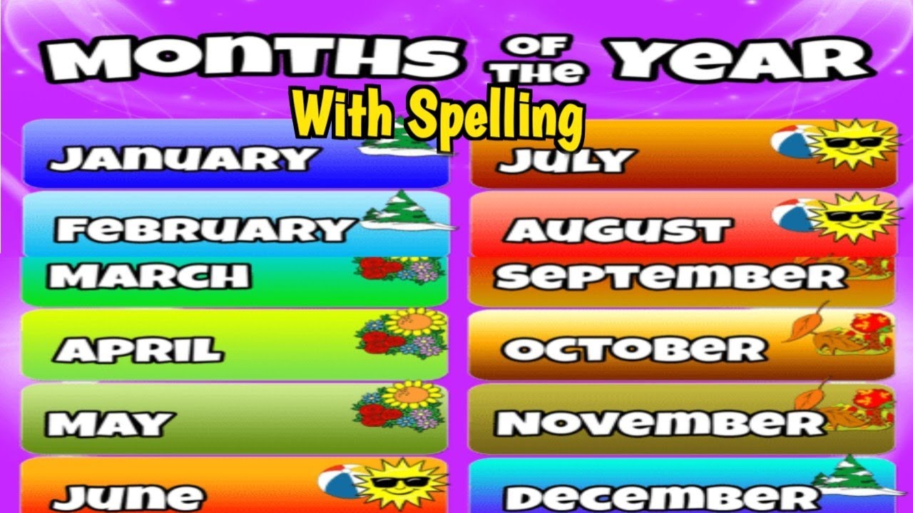 Months Of The Year Ll Month Name With Spelling Ll Learn With Fun Ll months-of-the-year-ll-month-name-with-spelling-ll-learn-with-fun-ll