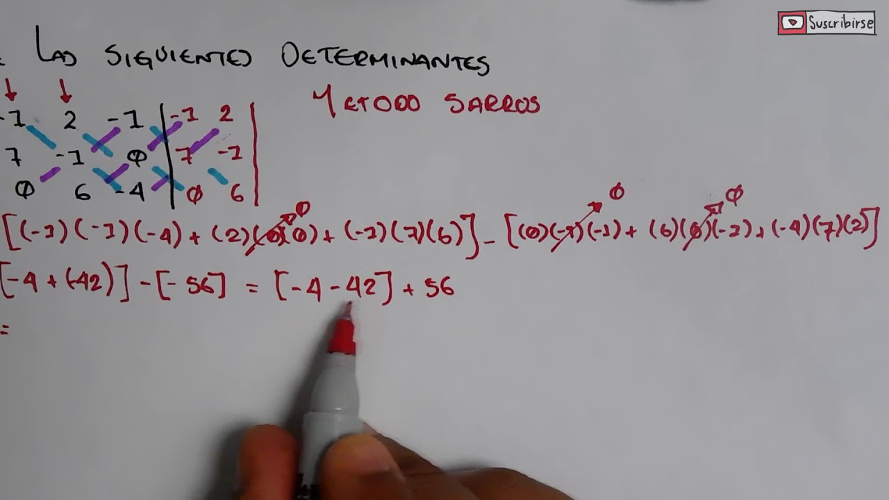 DETERMINANTES 3 X 3 | METODO DE SARRUS Y COFACTORES | EJERCICIO 4 - YouTube