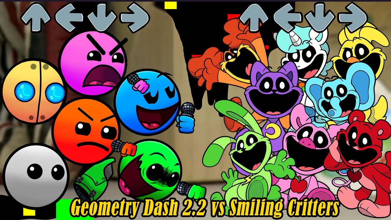 FNF Geometry Dash 2.2 vs new Smiling Critters Sings Sliced Song | FNF ...