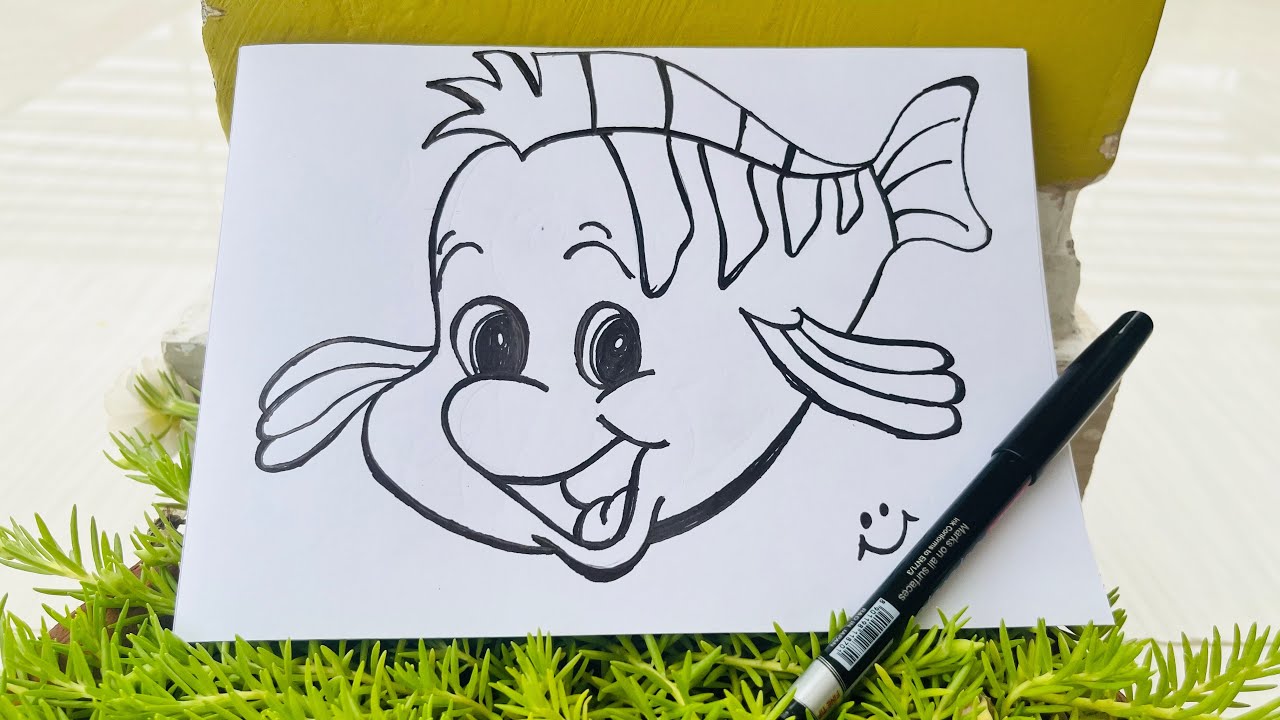 Cartoon Fish Drawing ||How to Draw Step by Step || Easy Drawing || How ...