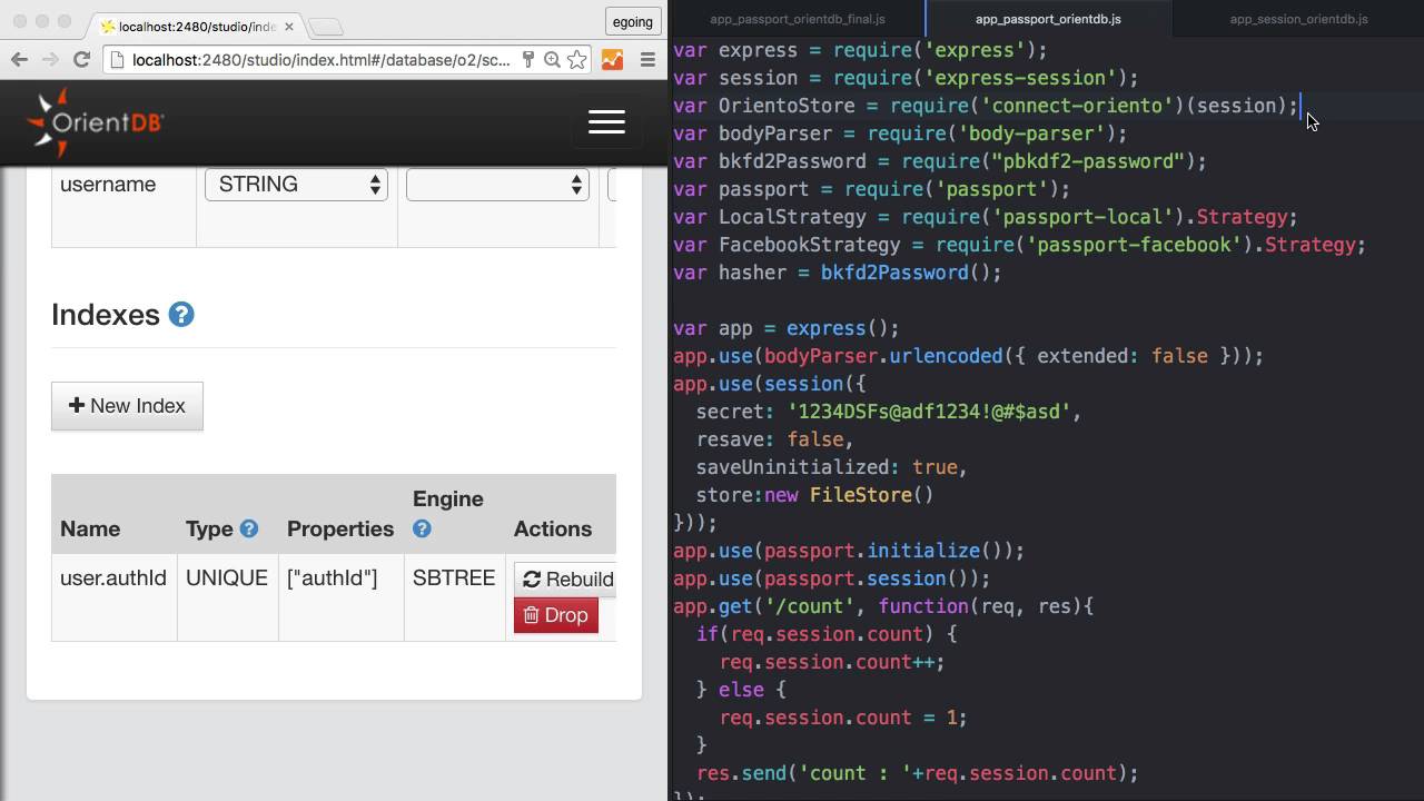Server Side Javascript Auth Orientdb 2 Session Store Youtube 2614