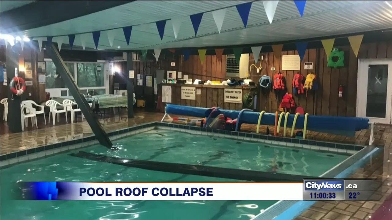 Tragedy averted when roof collapses at Schomberg swim school - YouTube