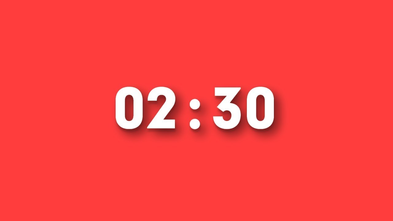 Red Countdown Timer 2 Minutes And 30 Seconds YouTube