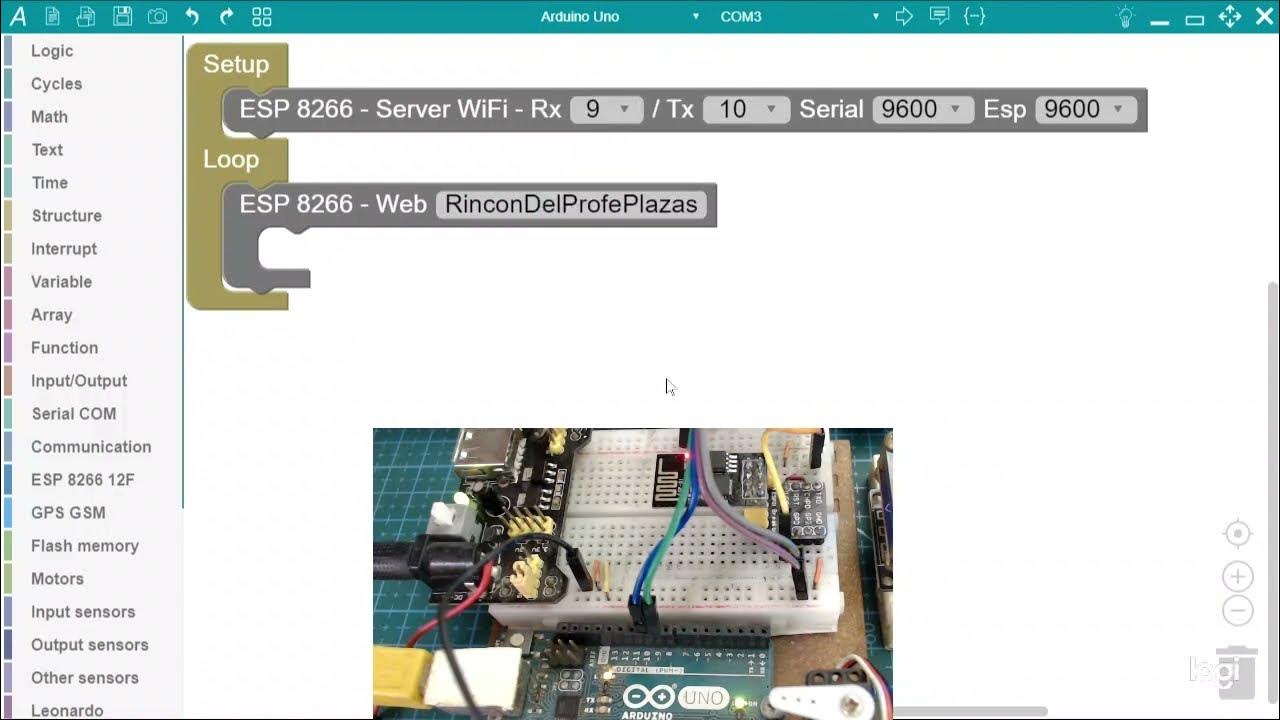ArduBlock 2.0: Arduino WEB ESP 01 - Proyecto 4 Conexión a un ESP8266-01 - YouTube
