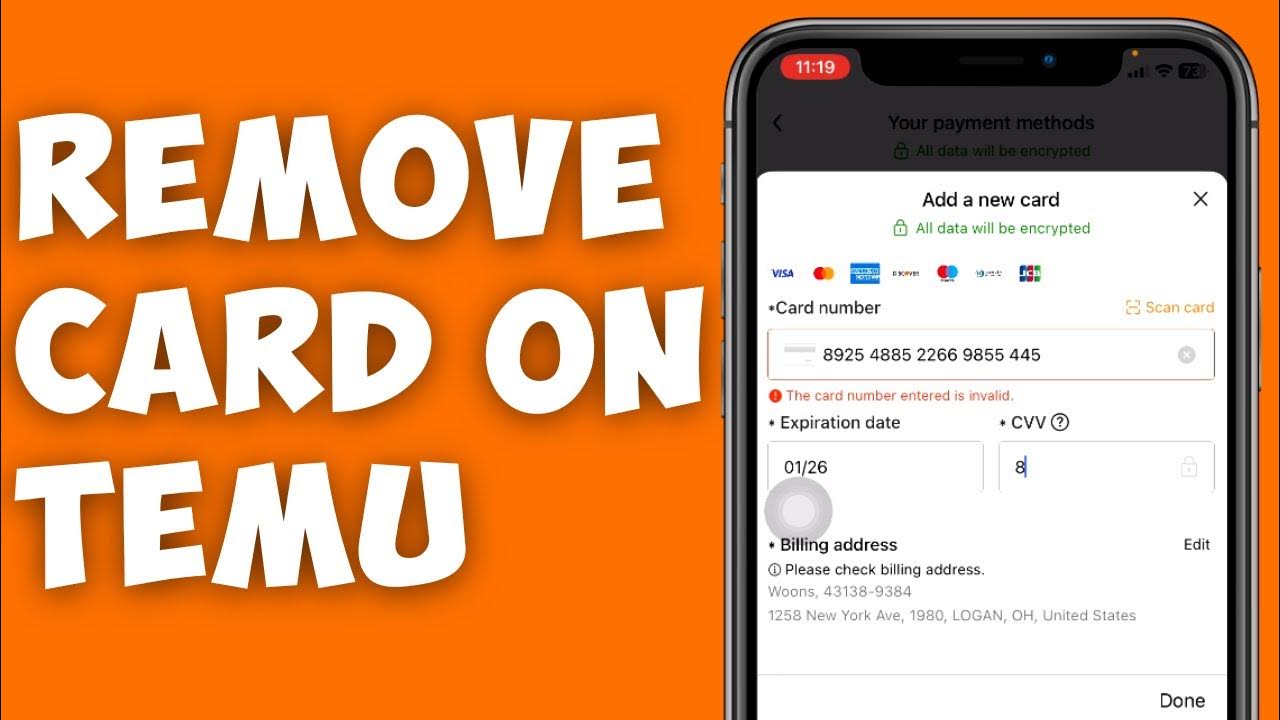 How To Remove Debit Or Credit Card On TEMU (EASY) | Remove Payment Method From TEMU App - YouTube