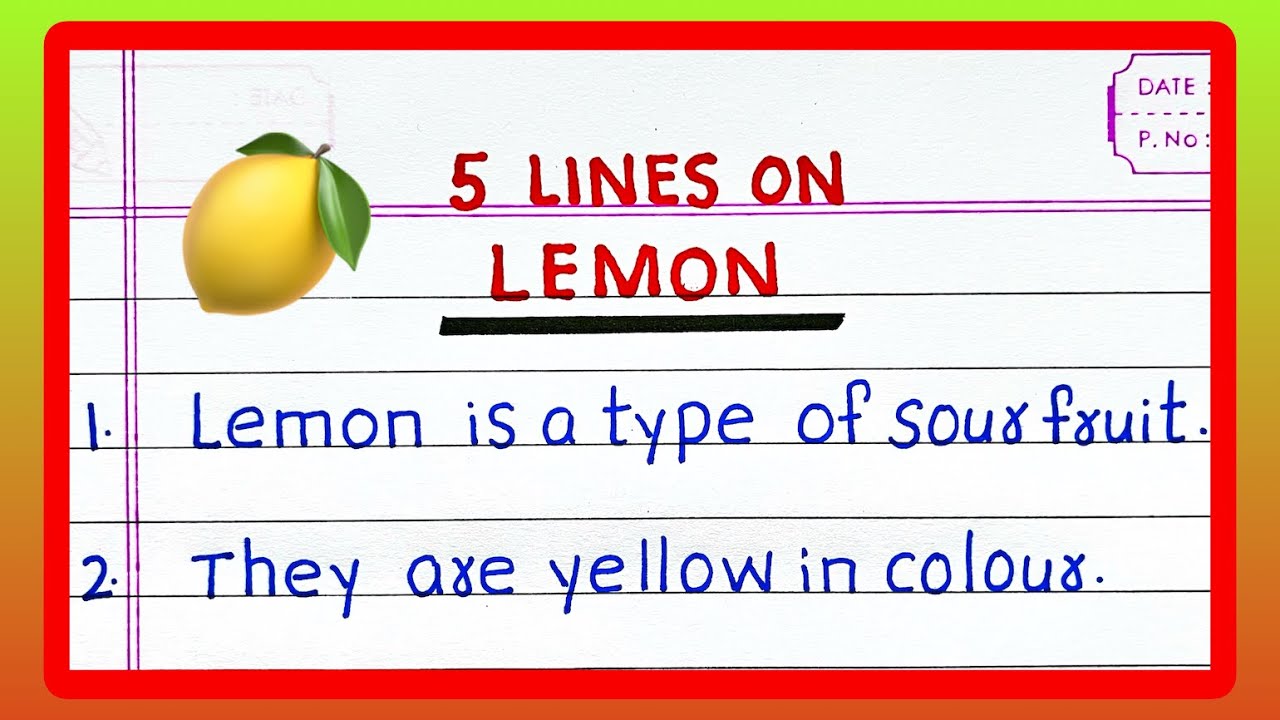 Few Lines on LEMON | 5 | Five Lines on LEMON | LEMON FRUIT | in English ...