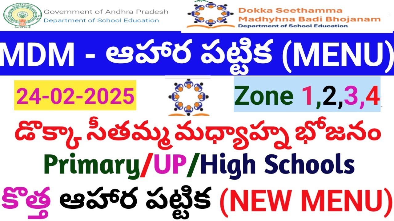 DOKKA SEETHAMMA MDM NEW MENU#MDM AP MENU#MADHYAHNA BHIJANAM#AP MDM ...