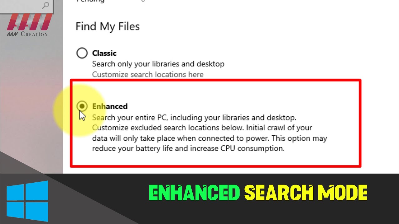 How to Enable Enhanced Search Mode on Windows 10 - YouTube