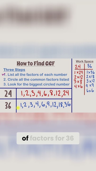 Finding Factors - Step by Step Tutorial for Numbers 24 and 36 - YouTube
