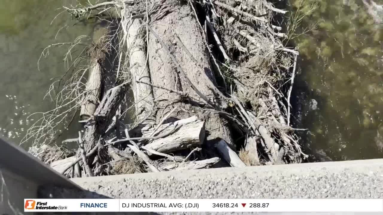 Flood debris continues to clog waterways in southern Montana - YouTube