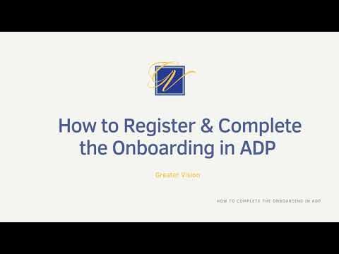 How to Register and Complete Onboarding - ADP - YouTube