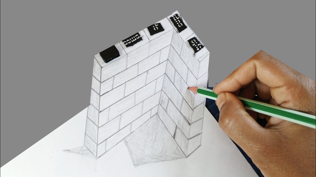 3d drawing for beginners step by step.3d drawing on paper - YouTube