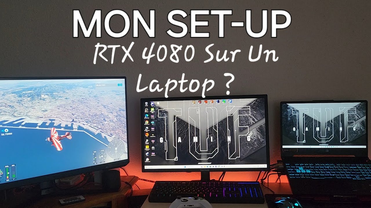 mon set up,une rtx 4080 sur laptop !/My set up RTX 4080 on laptop ...