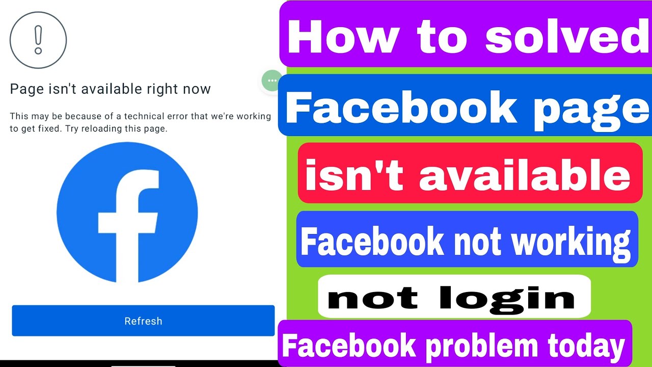 Fix Facebook Page Isn t Available Right Now 2023 Facebook Problem Not Working Not Login fix-facebook-page-isn-t-available-right-now-2023-facebook-problem-not-working-not-login