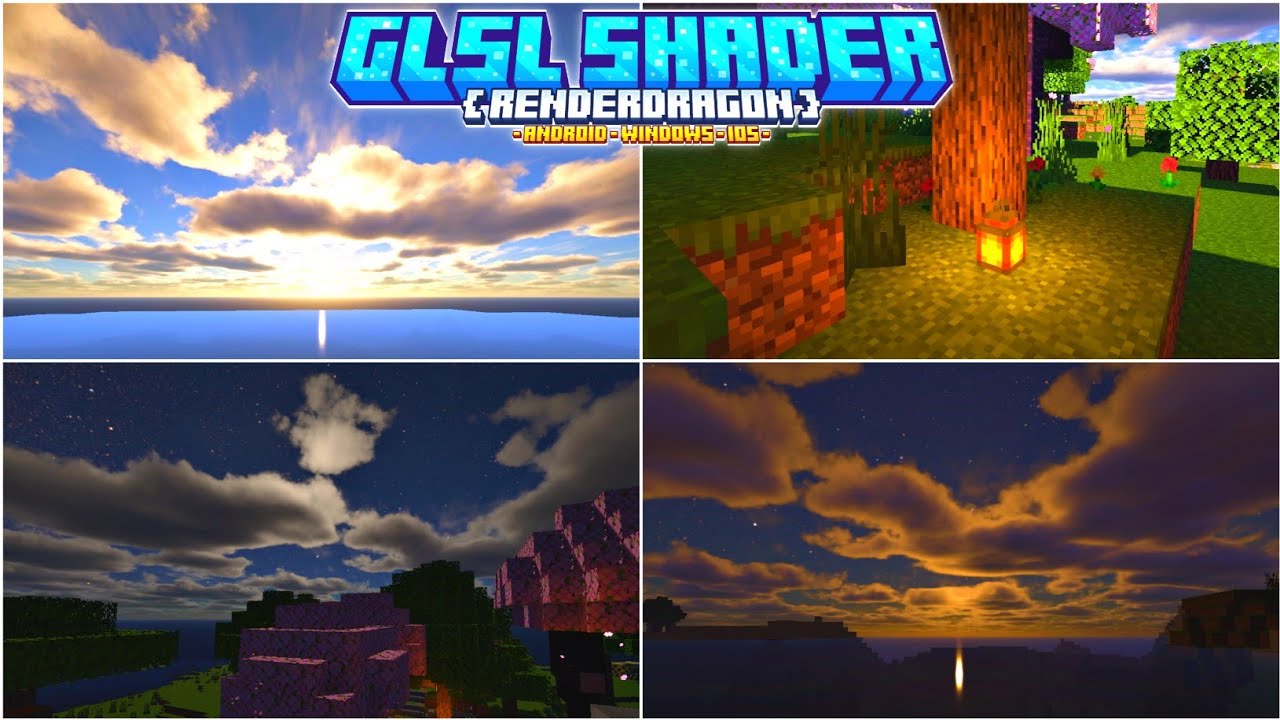 GLSL PE Shader RENDERDRAGON Kualitas Java | Android/Windows/IOS Mcpe 1.19+ ! - YouTube