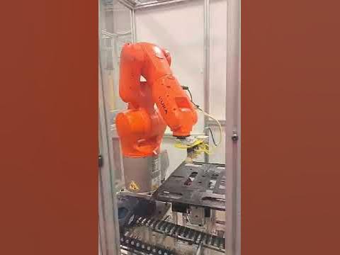 Running a Kuka Robot Pick and Drop Program in Auto mode at Reduced Speed - YouTube