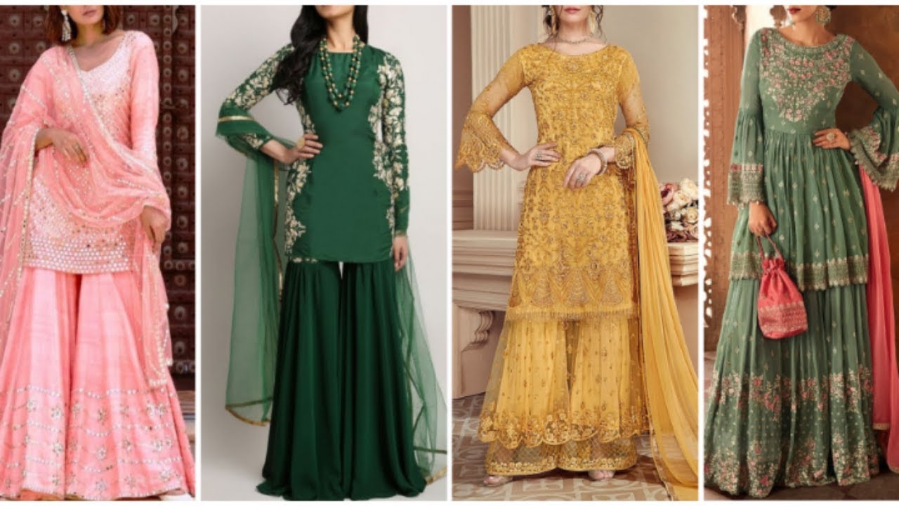 Latest sharara designs|| Color combinations For sharara|| Sharara ...