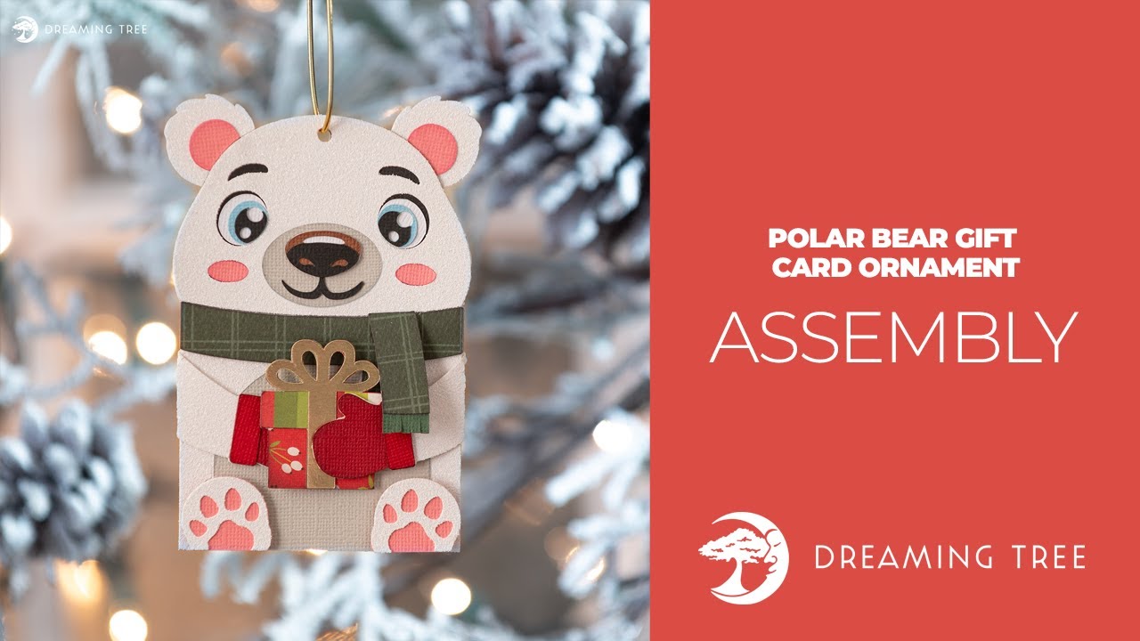 SVG File - Polar Bear Gift Card Ornament - Assembly Tutorial - YouTube