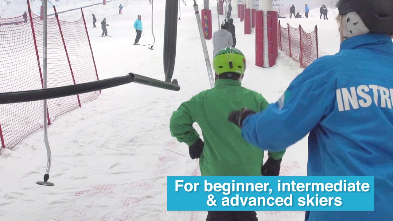 Junior Group Ski Lessons at The Snow Centre - YouTube