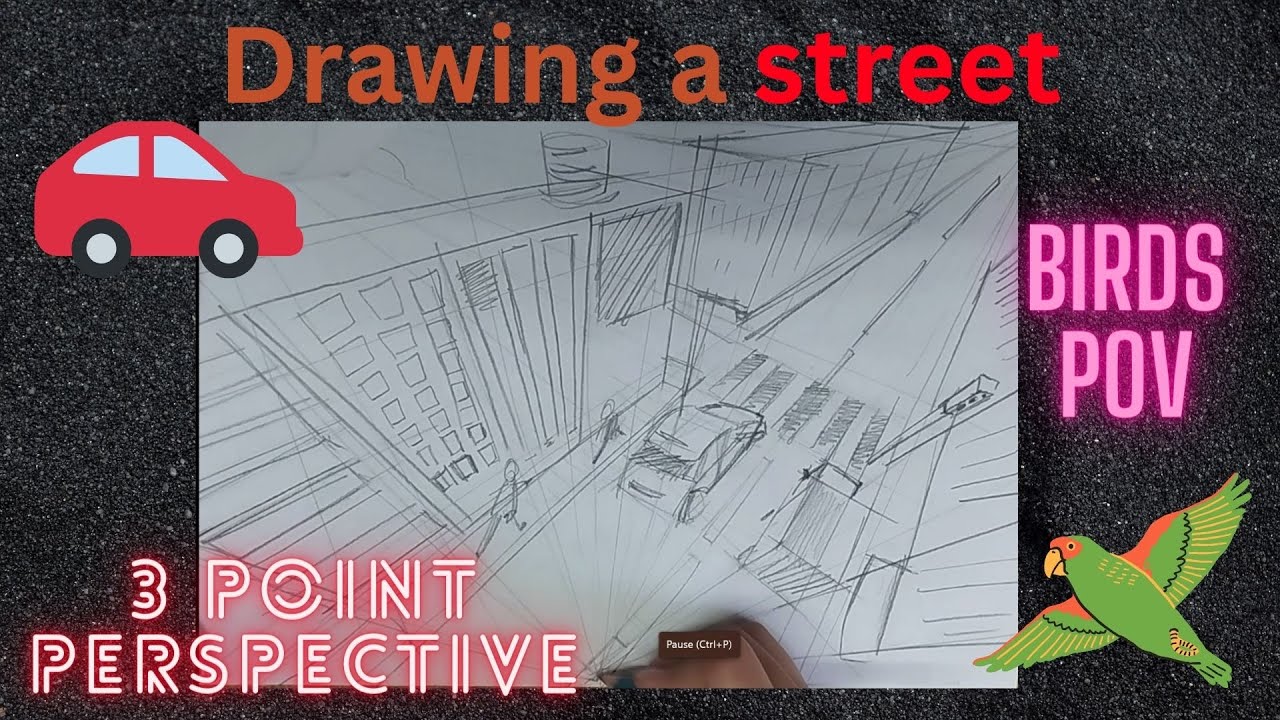 3-Point Perspective Street Drawing with Car: Easy Step-by-Step Tutorial ...