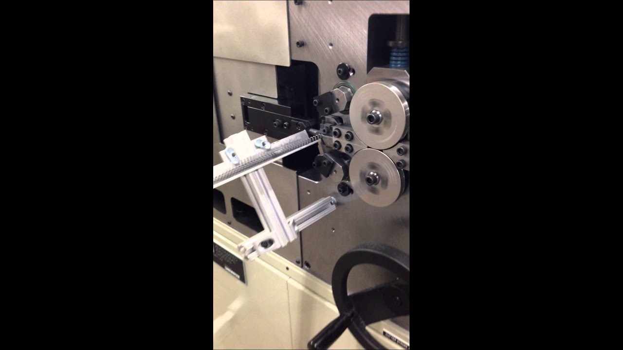 AIM 1000 CNC Spring Coiler Producing Open Coils - YouTube