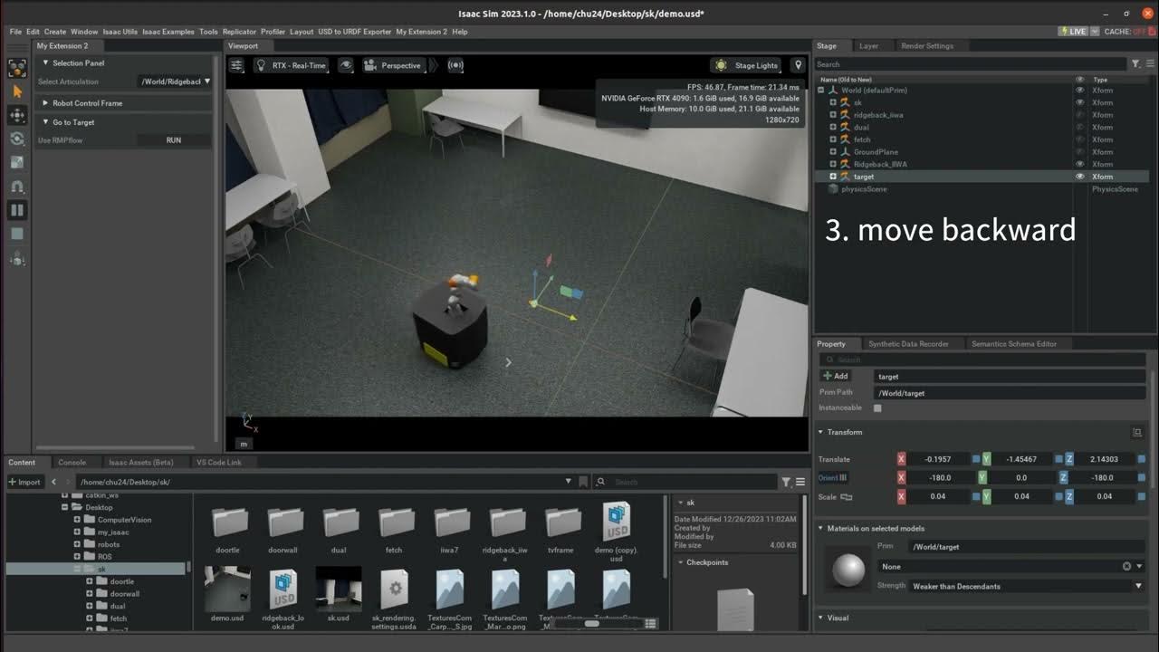[Isaac Sim] ridgeback_iiwa | RMPflow, Setup & Demo - YouTube