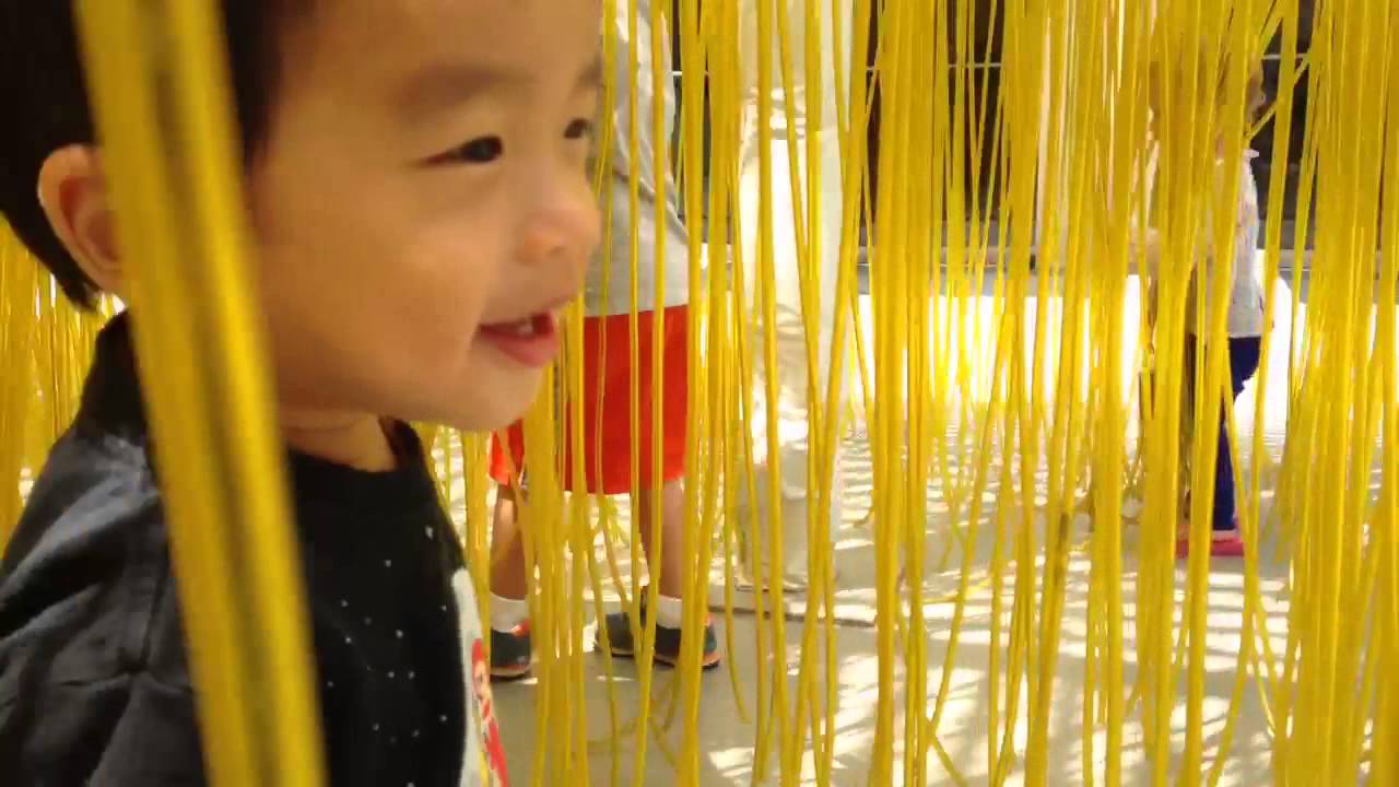 Baby Playing with the Yellow String exhibit at LACMA - YouTube