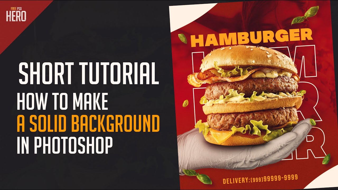 how to make a solid background in photoshop - YouTube