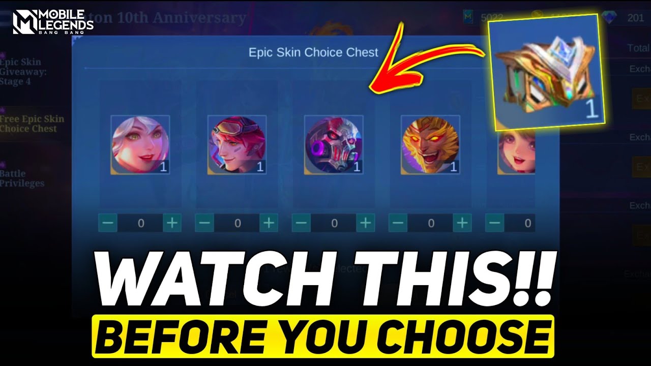 MUST WATCH BEFORE YOU CHOOSE SKIN FROM EPIC SKINS CHEST | MLBB EVENT ...