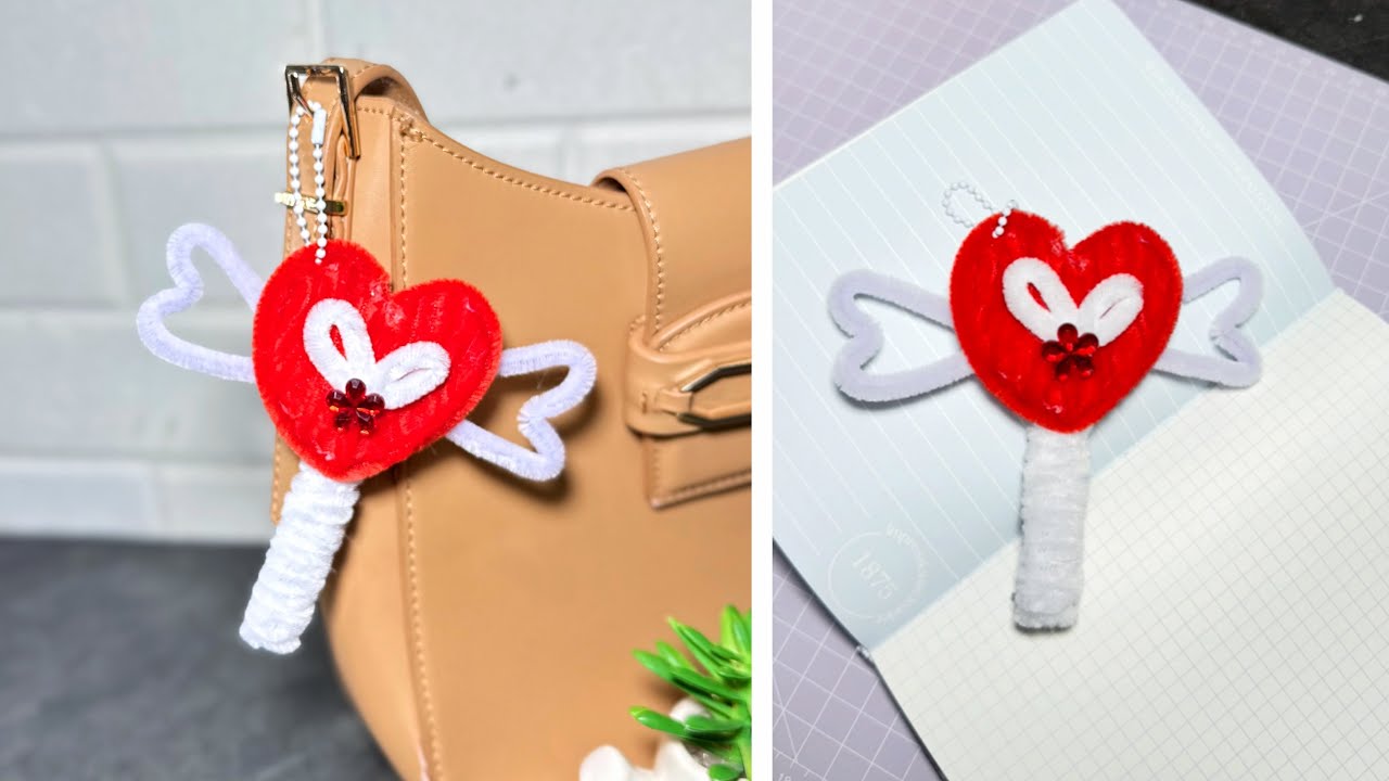 How To Make 💖 Fuzzy Wire Keychain - YouTube
