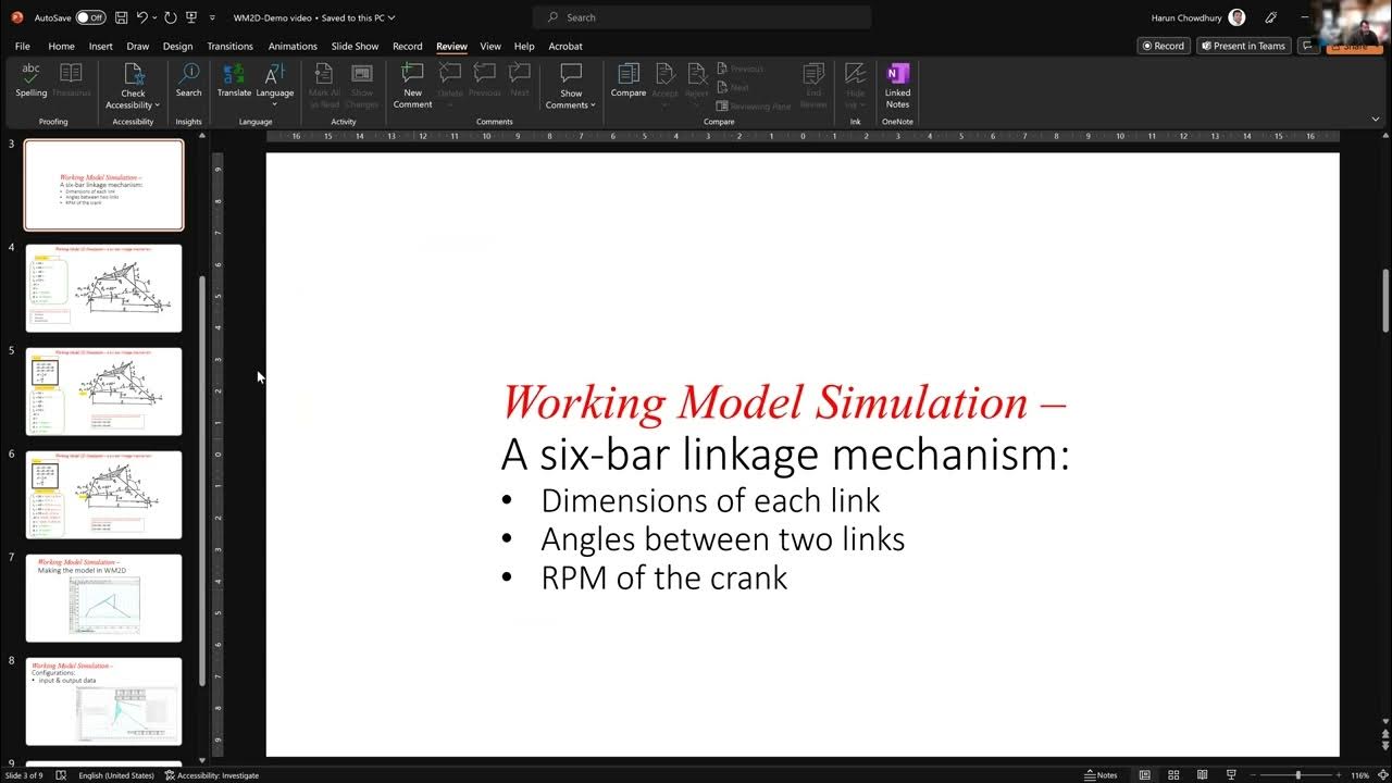 Working Model 2D Simulation - 6-Bar Linkage Mechanism: Part 1: Getting ...