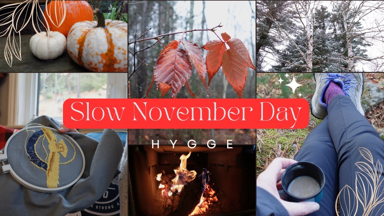 A Slow November Day at My Cabin in the Woods - HYGGE -First Snowfall, ☃ ...