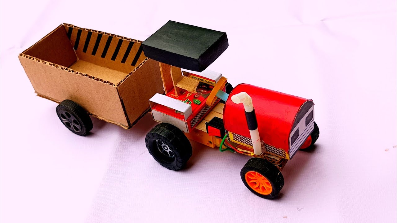 How to make matchbox tractor trolley at home | Diy Mini Tractor Trolley ...