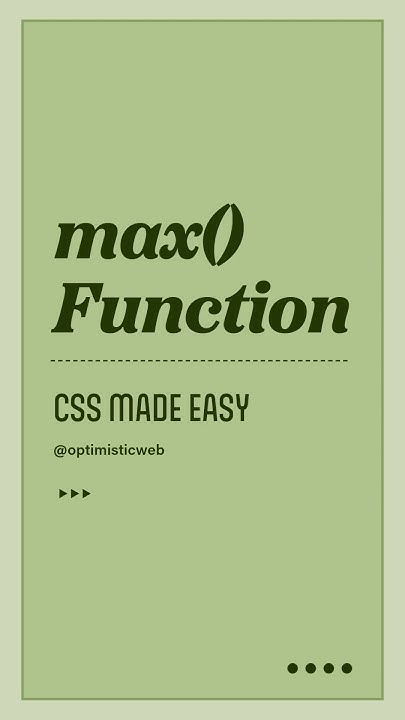 Decoding the CSS max() Function for Responsive Web Designs - YouTube