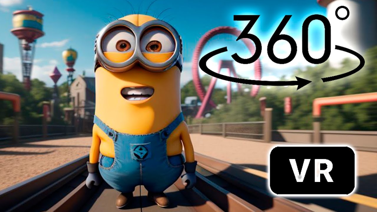 VR 360° MINIONS ROLLER COASTER 360 🔥│360 VIDEO│EXTREME ROLLER COASTERS ...