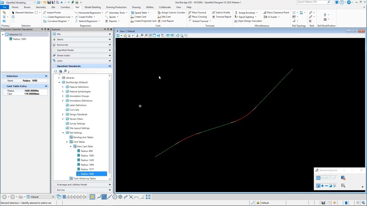 OpenRail Designer 2022 Release 1 Cant Table Import - YouTube