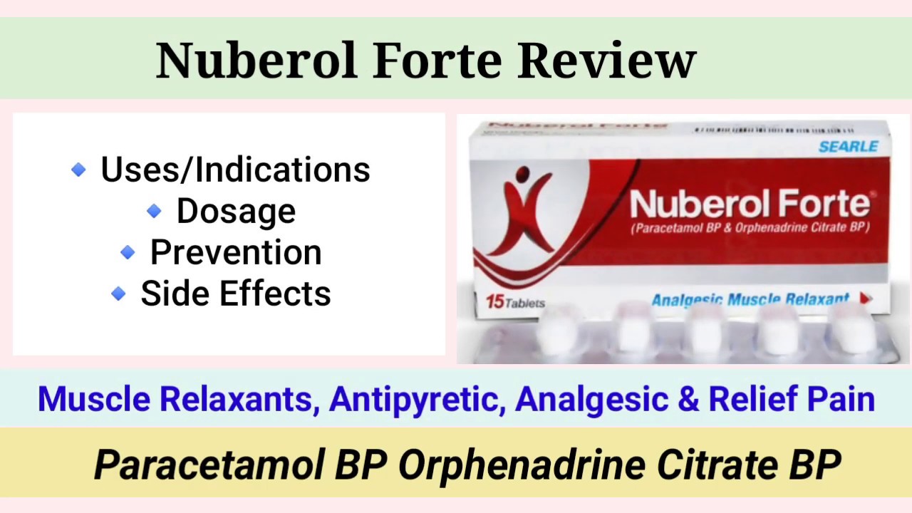 Nuberol Forte Review | Paracetamol & Orphenadrine Tablets | Muscular ...