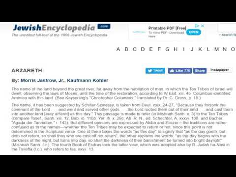 The Jewish Encyclopedia of 1906 says that Arzareth is America ...