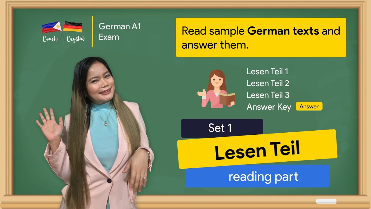 German A1 Exam: Reading Part 1-3 Samples | Set A | Start Deutsch 1 ...